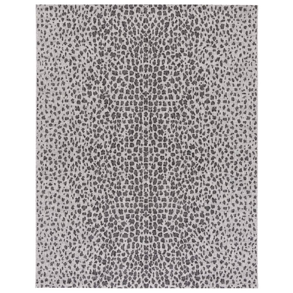 SAFAVIEH Courtyard Navy/Gray 10 ft. x 14 ft. Solid Color Animal Print ...