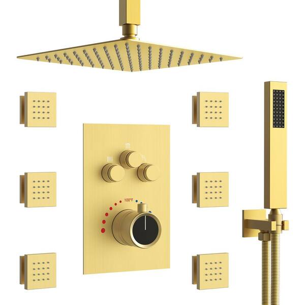 Everstein Luxury 7 Spray Patterns Thermostatic 12 In Ceiling Mount