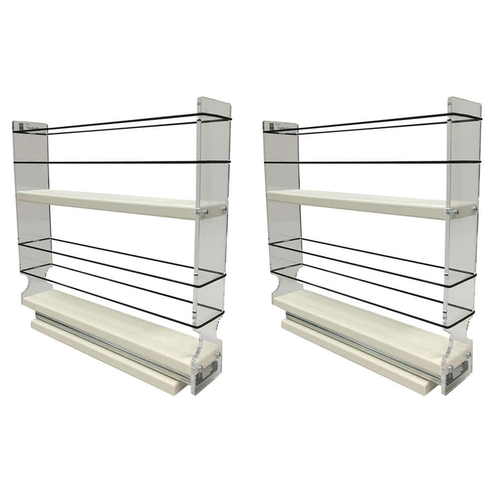Vertical Spice 2-Tier Sliding Cabinet Mount Spice Organizer Drawer (2 ...
