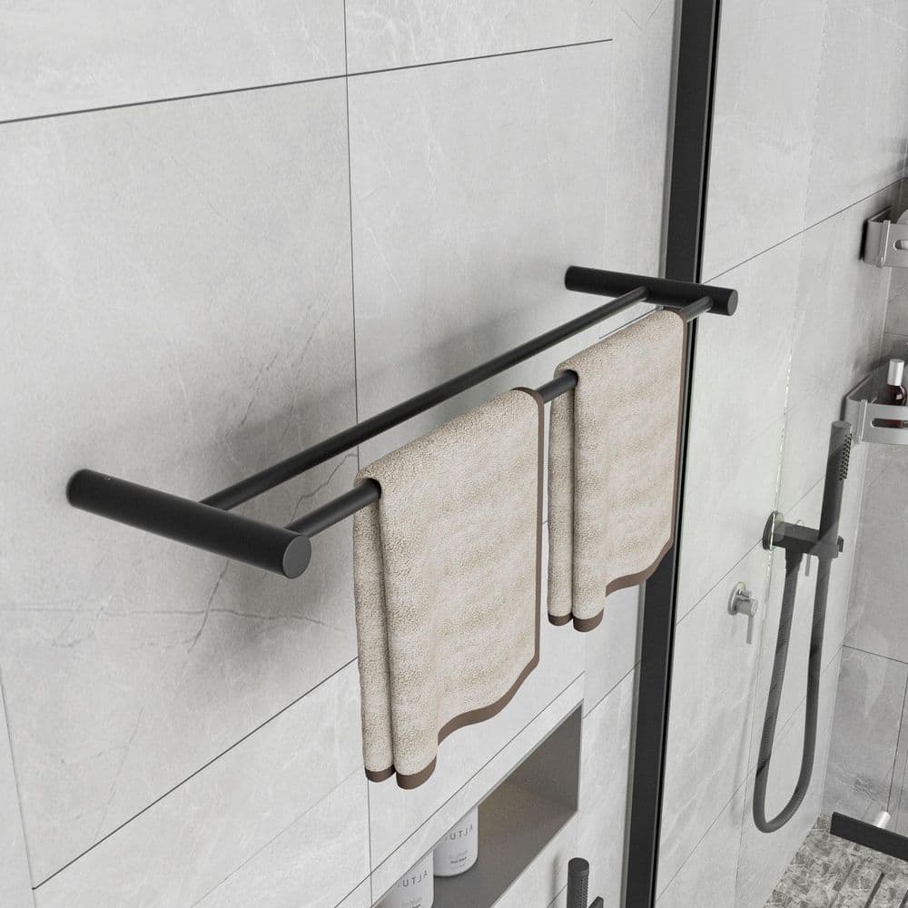 KULLAVIK 2-Piece Set 23.62-inch Modern Wall Mounted Bathroom Towel Bar ...
