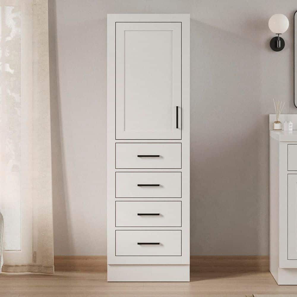 ARIEL Hepburn 20 in. W x 16 in. D x 65 in. H White Freestanding ...