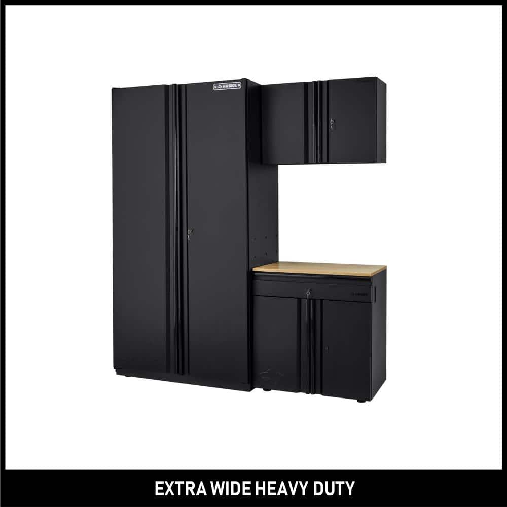 Husky 3-Piece Extra Wide Heavy Duty Welded Steel Garage Storage System ...