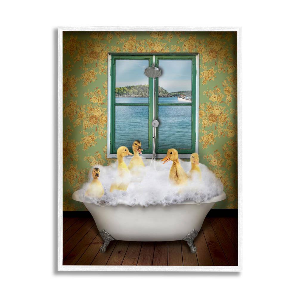The Stupell Home Decor Collection Ducks Bathing Tub Ocean View Design ...