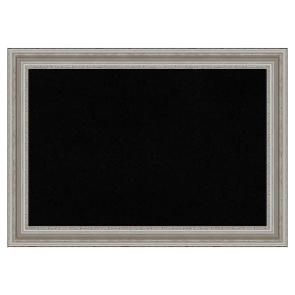 Amanti Art Parlor Silver Framed Black Corkboard 42 in. x 30 in ...