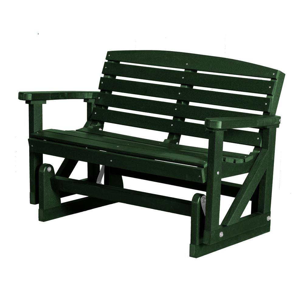 WILDRIDGE Classic 2-Person Turf Green Plastic Outdoor Glider LCC-209-TG ...