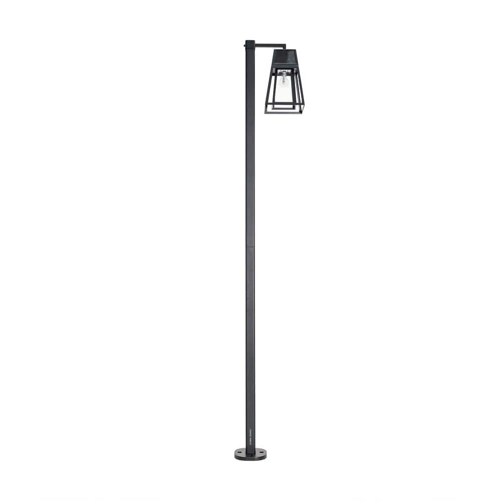 GAMA SONIC Aria 98 in. 1-Light Black Aluminum Solar Outdoor Modern ...