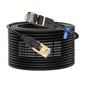 EKIEUDL 100 ft. Cat 8 LAN Network Cable Gold Plated RJ45 Connector for ...
