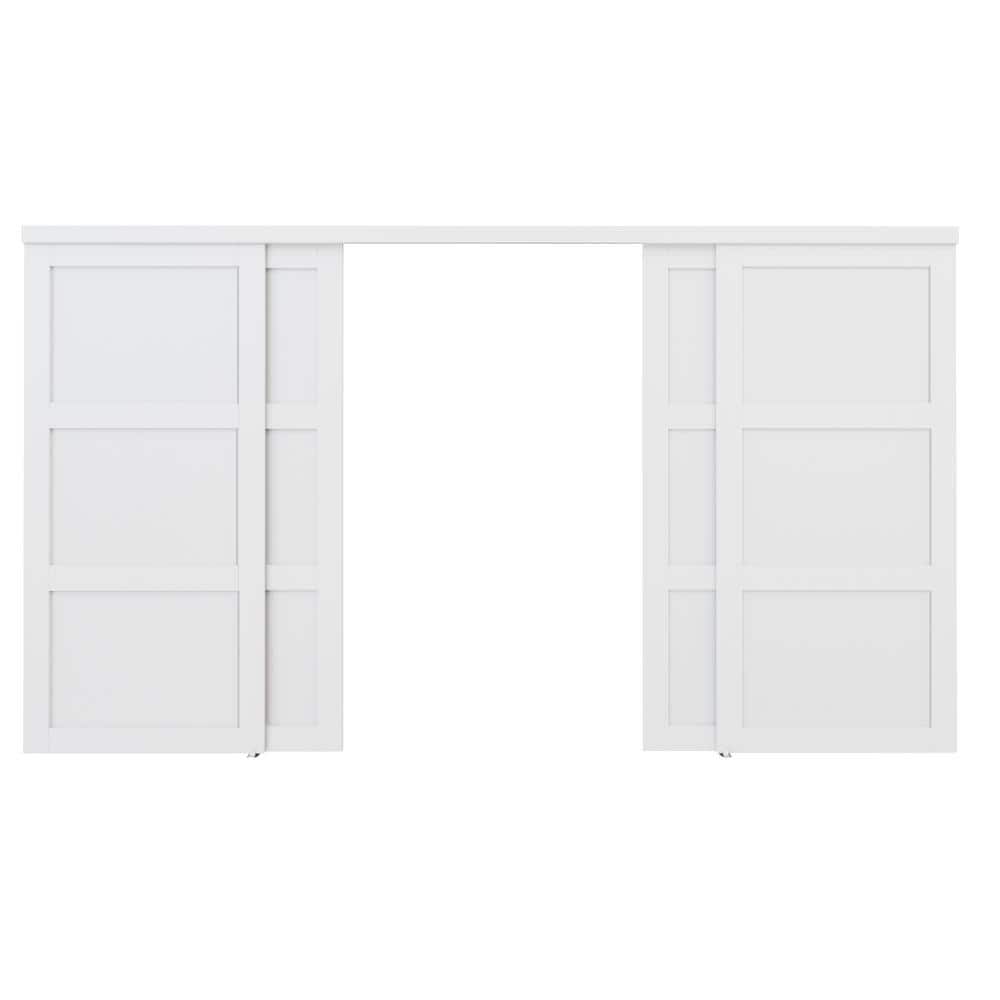 Reviews for ARK DESIGN 144 in. x 80 in. Paneled 3-Lite White Primed MDF ...