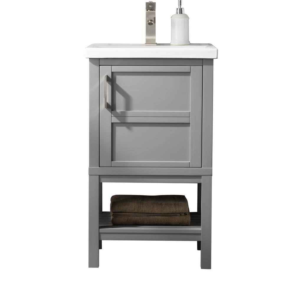 Urban Furnishing Bailey 20 in. W x 15.7 in. D Bath Vanity in Gray with ...