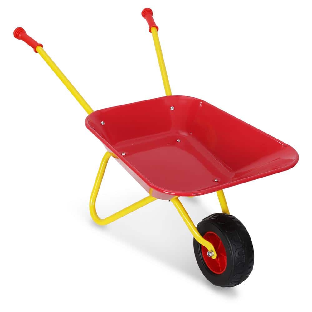 REALWORK Children's Wheelbarrow in Red and Yellow 405002 - The Home Depot