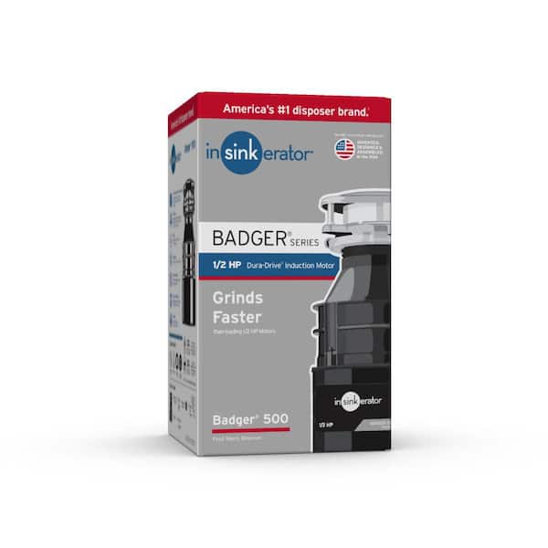 InSinkErator Badger 500, 1/2 HP Continuous Feed Kitchen Garbage ...