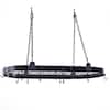 Old Dutch Matte Black Medium Gauge Oval Hanging Pot Rack with Grid and ...