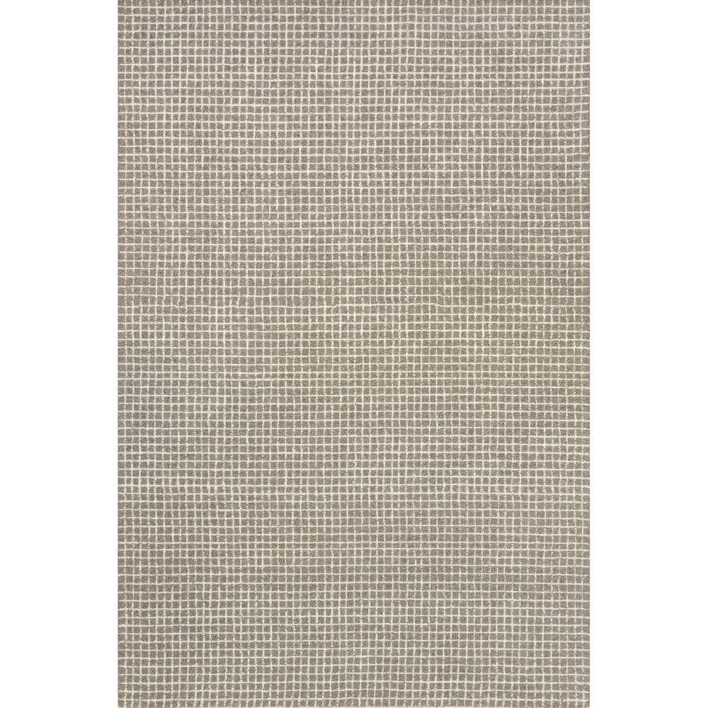 RUGS USA Melrose Checked Wool Grey 4 ft. x 6 ft. Area Rug SPCR01C-406 ...