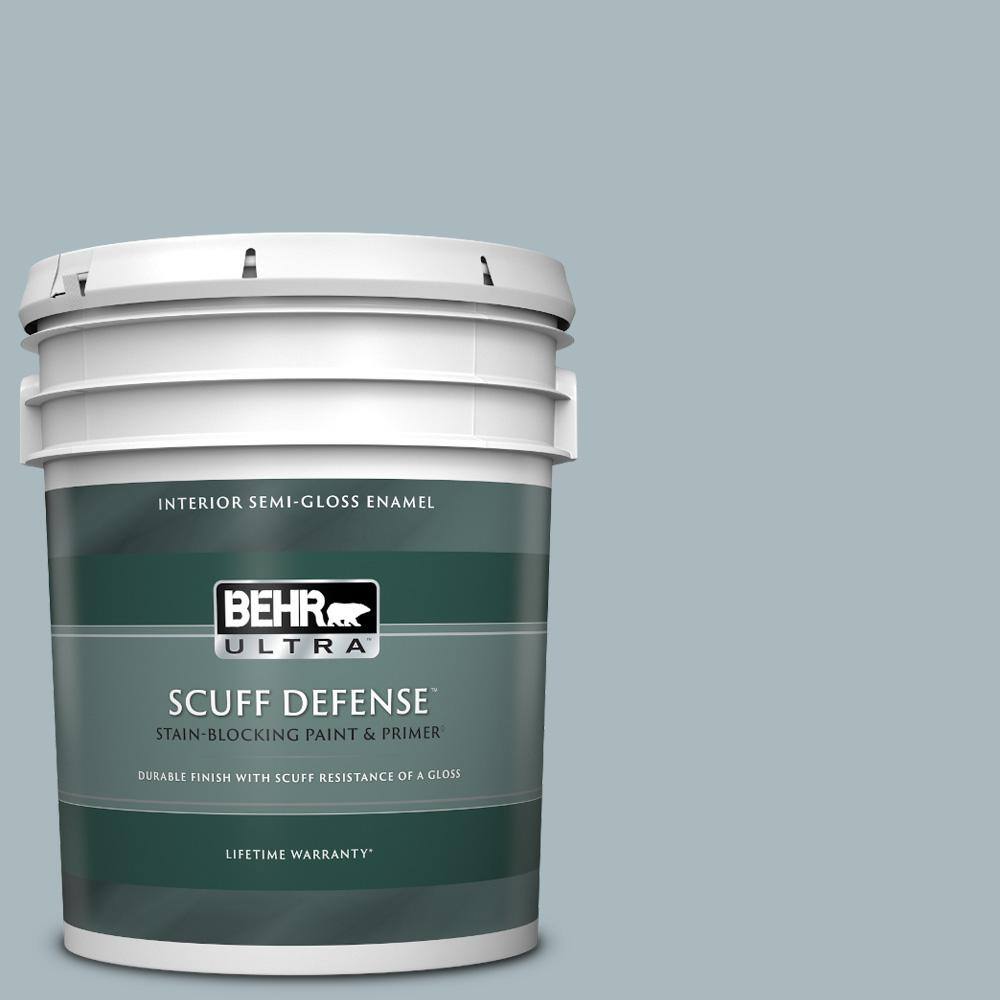 BEHR ULTRA 5 gal. #740E-3 Prelude Extra Durable Semi-Gloss Enamel ...