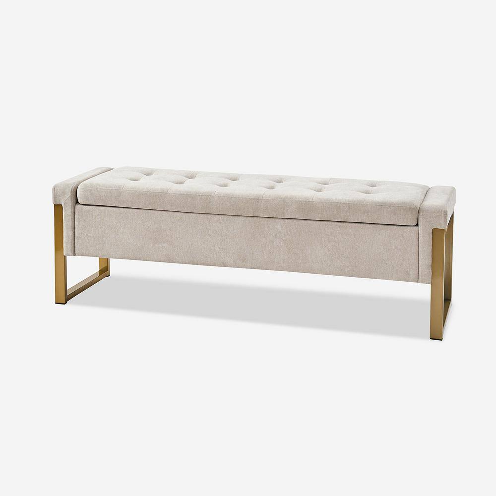 JAYDEN CREATION Alina Modern Upholstered Flip Top Storage Bench with ...