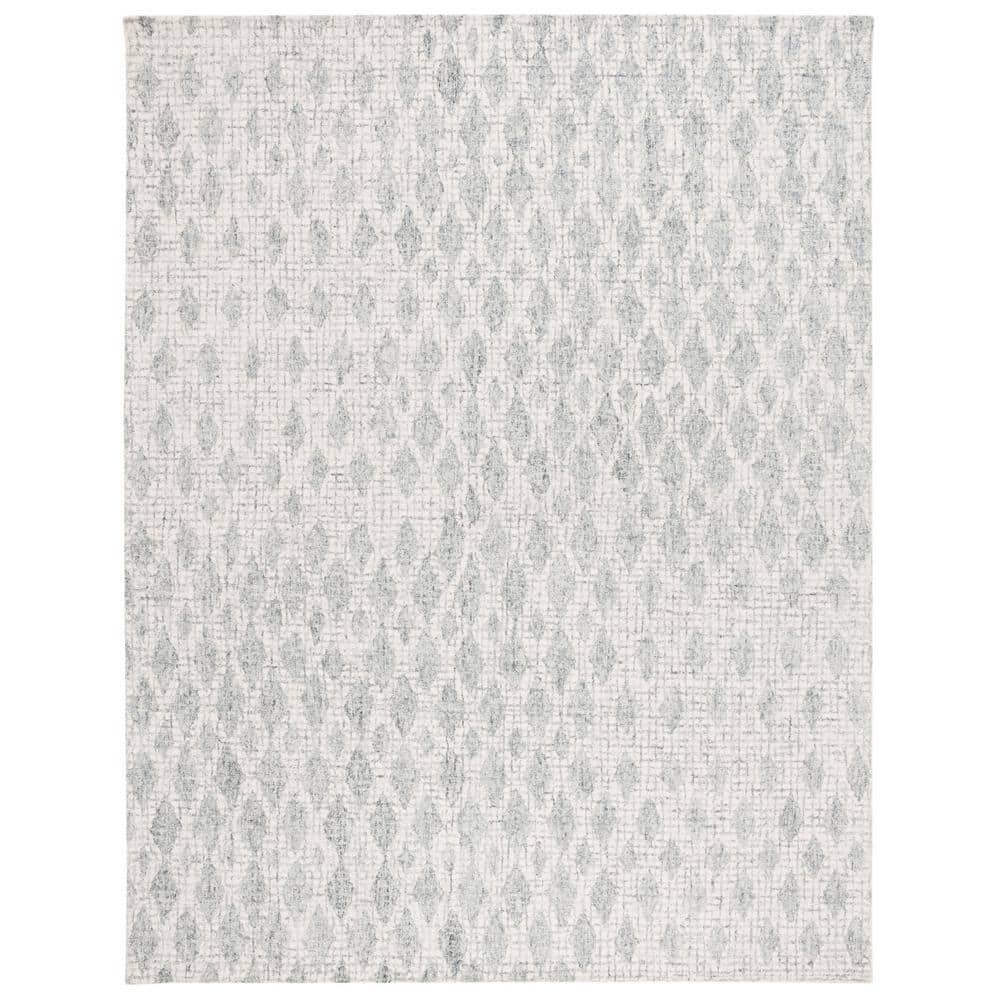 SAFAVIEH Abstract Gray/Ivory 8 ft. x 10 ft. Geometric Diamond Area Rug ...