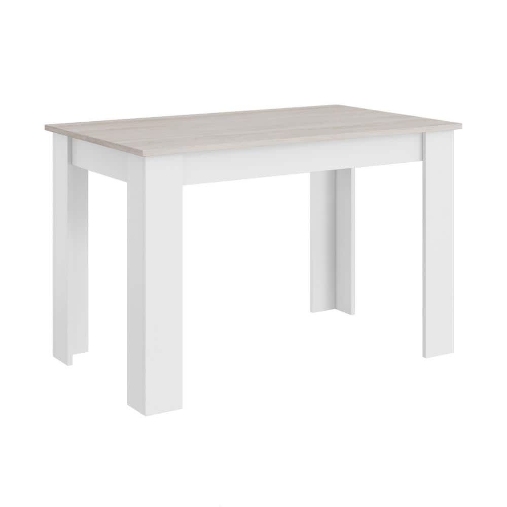 Costway Light Gray Wood 28 in. 4-Legs Rectangular Kitchen Dining Table ...