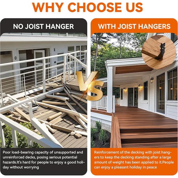 Afoxsos Steel Black 2 x 6 Joist Hangers Face Mount Hurricane Ties ...