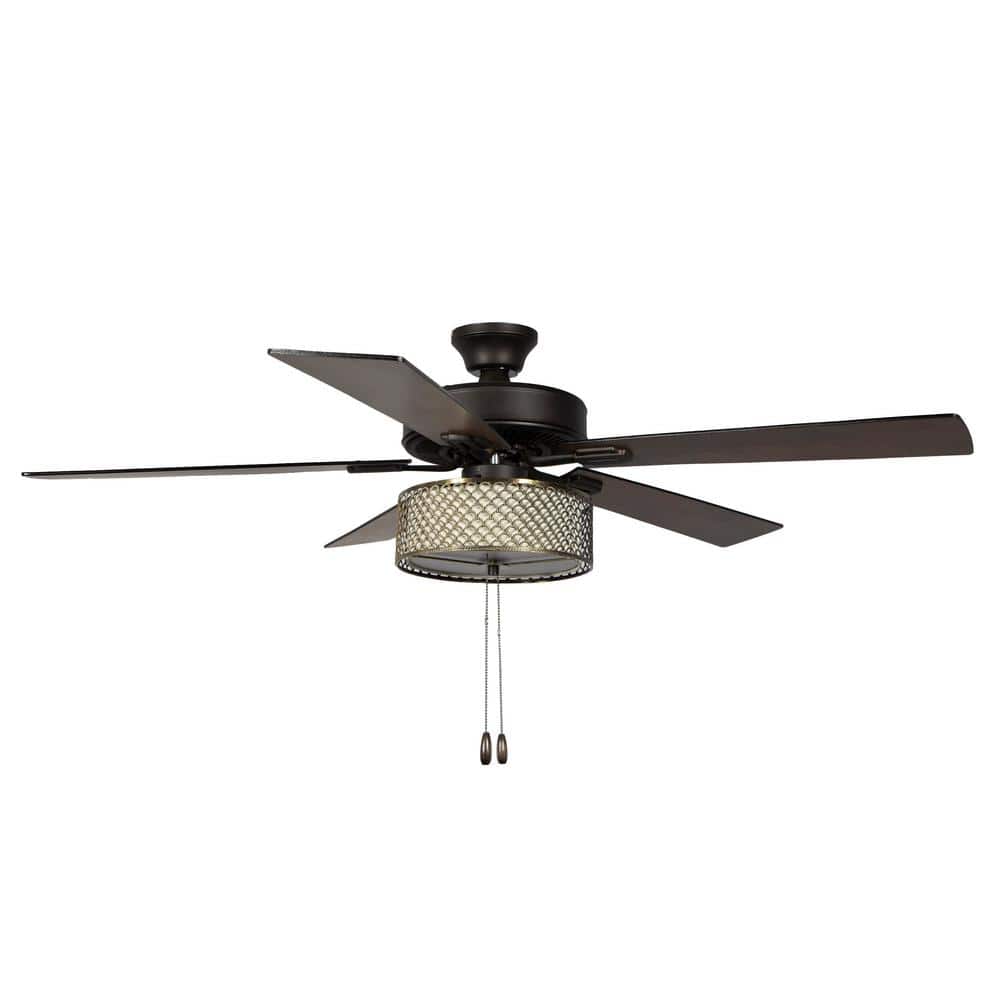 River of Goods Charlotte 52 in. LED Indoor Bronze Ceiling Fan with ...