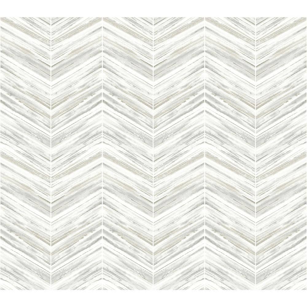 York Wallcoverings 60.75 sq.ft. Gray Petite Watercolor Chevron ...