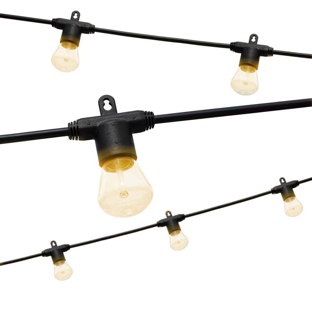 Enbrighten 12 Bulbs 24 ft. Outdoor/Indoor Bistro LED String Light ...