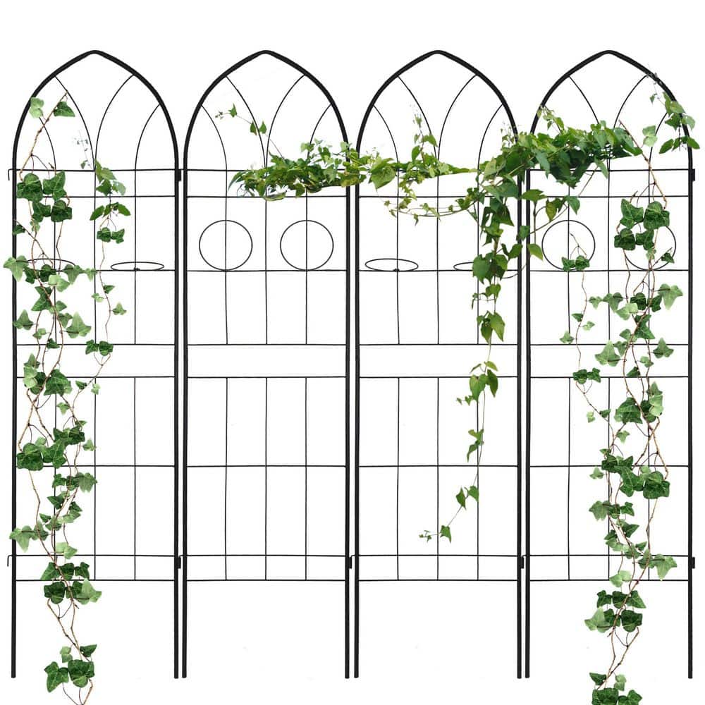 TUYOHW Metal Garden Trellis for Climbing Plants 19.7" L x 78.7" H Large Plant Vegetables Flower ...