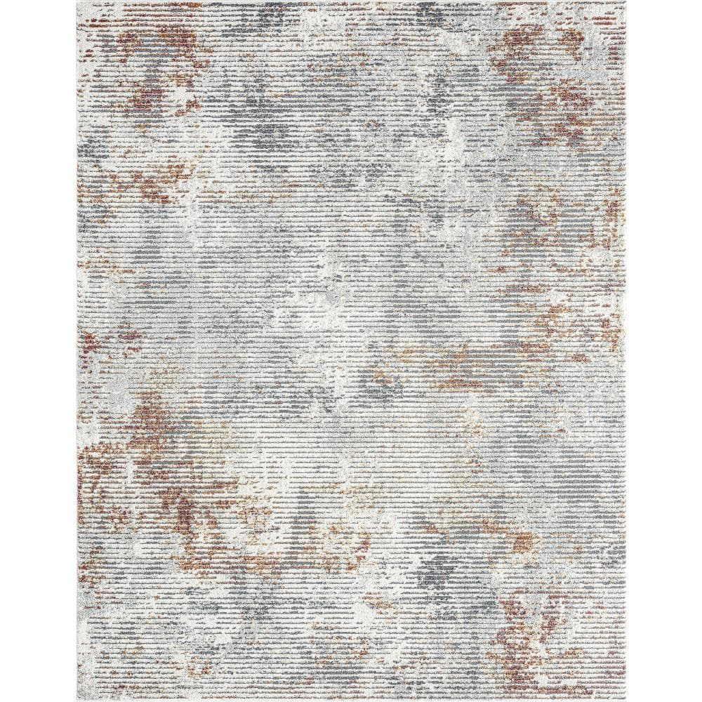 Tayse Rugs Maya Abstract Gray 5 ft. x 8 ft. Indoor Area Rug MAY1001 5x8 ...