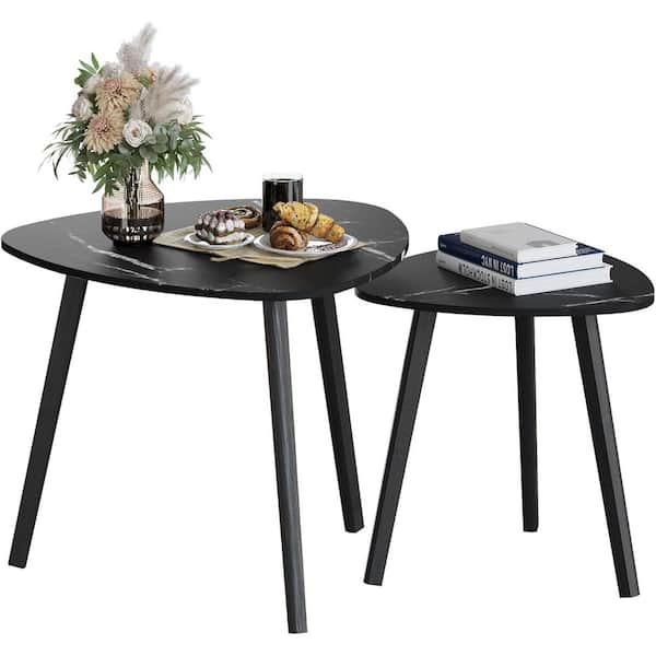 Triangle End Table, Set of 2 Coffee Table Modern Minimalist Side Table ...