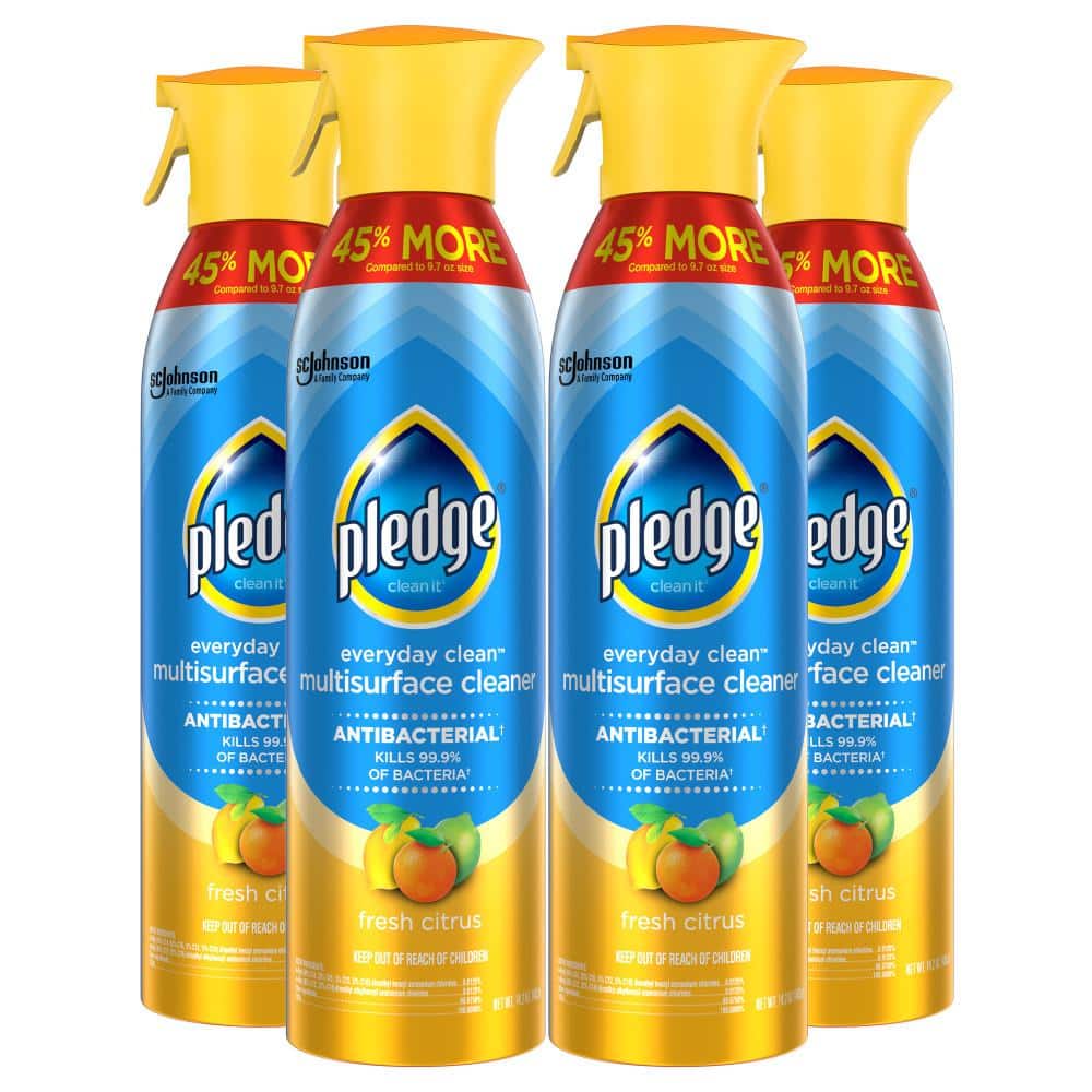 Pledge 14.2 oz. Fresh Citrus Antibacterial All-Purpose Cleaner Spray (4 ...