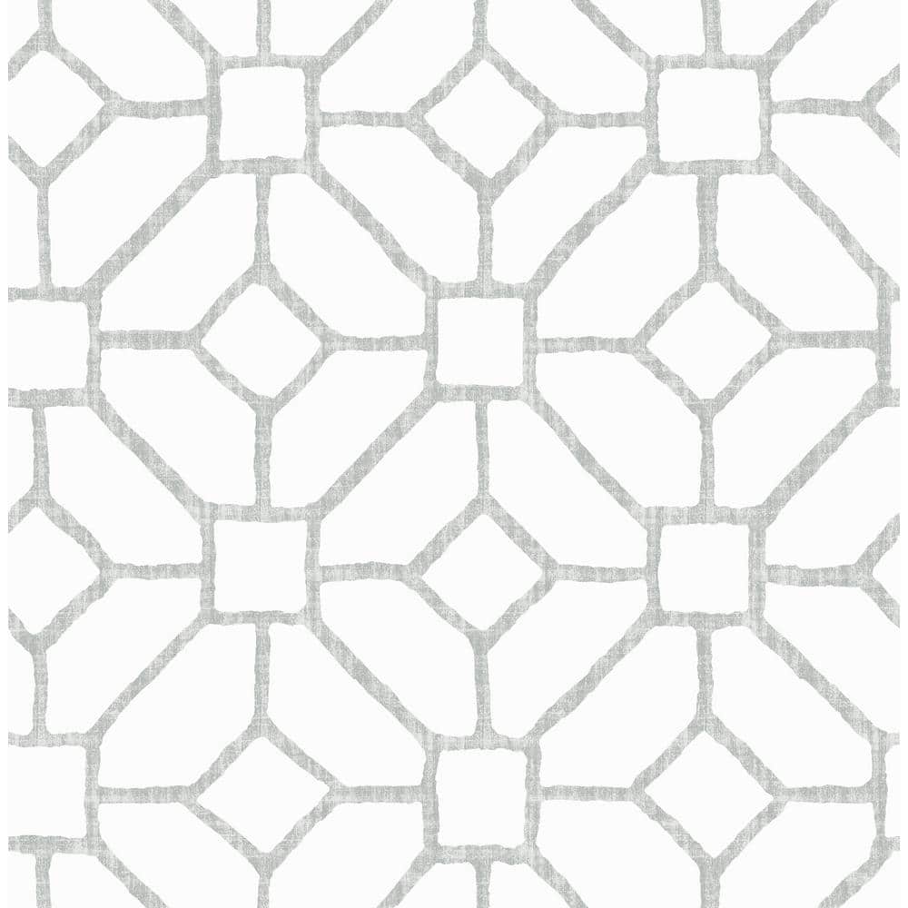 A-Street Prints Addis Grey Trellis Matte Non Woven Wallpaper Roll 4120 ...