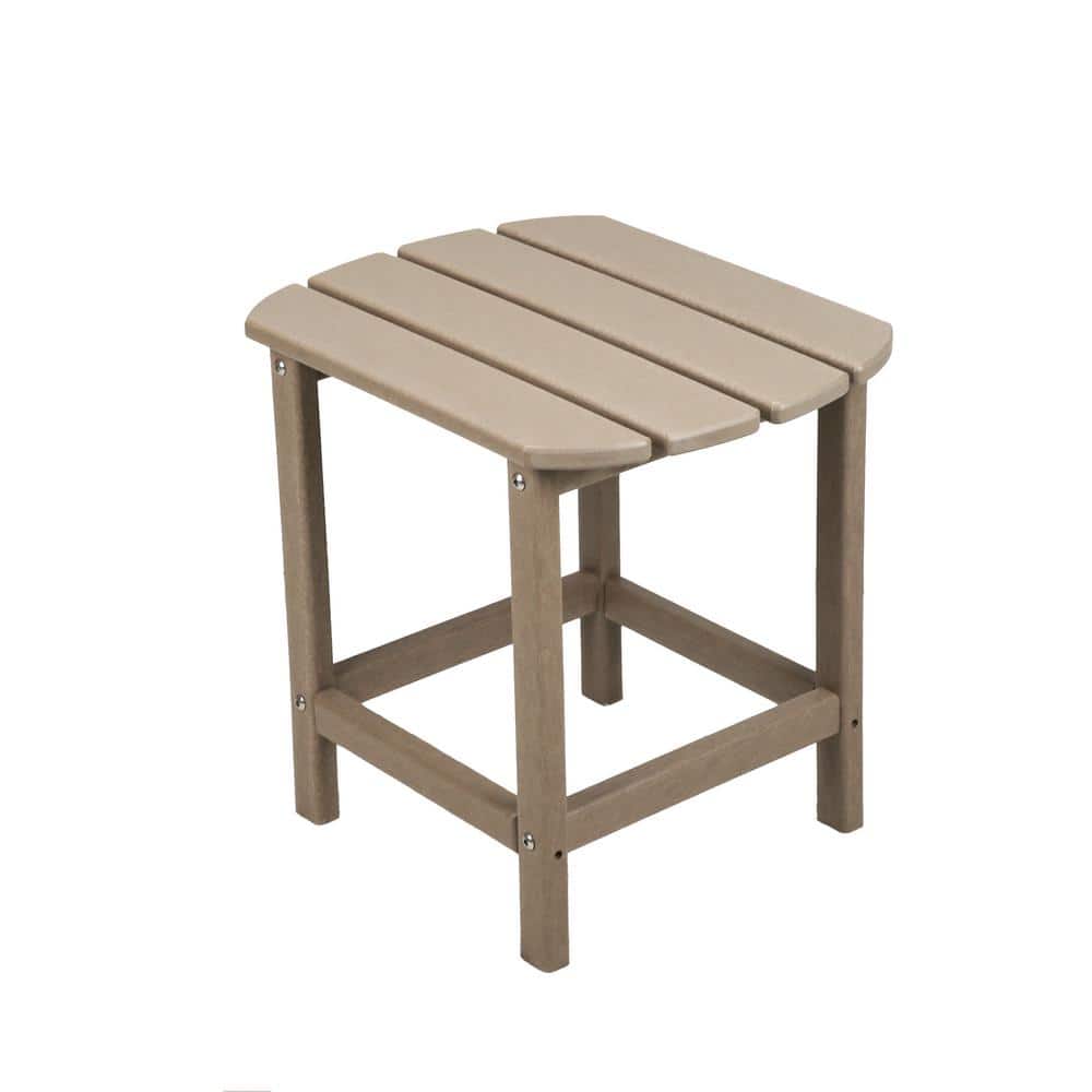 CASAINC Taupe HDPE Resin Plastic Outdoor Side Table-CR-HDPETB-TP - The ...
