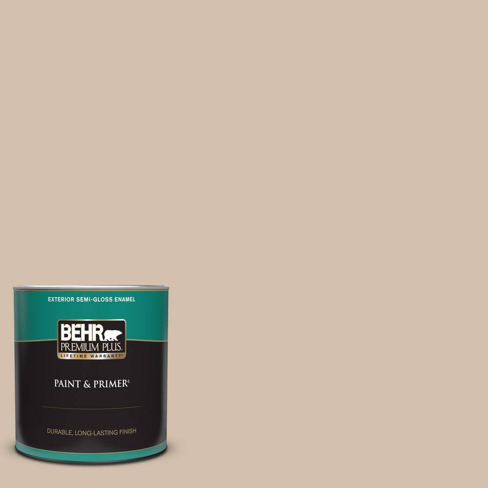 BEHR PREMIUM PLUS 1 qt. #700C-3 Pecan Sandie Semi-Gloss Enamel Exterior ...