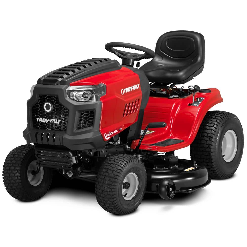 Troy-Bilt Bronco 46 in. 547cc Engine Automatic Drive Gas Riding Lawn ...