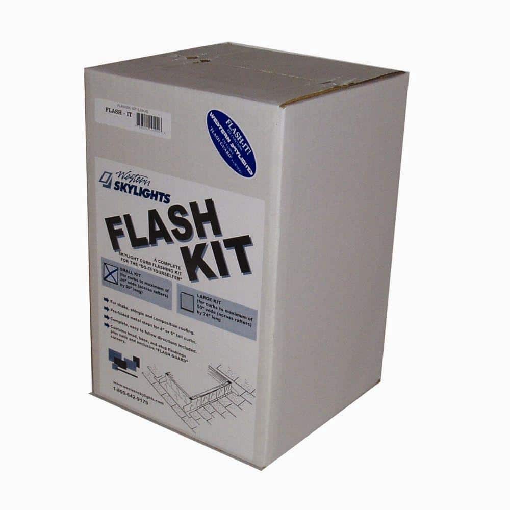 Western Skylights 26 in. x 50 in. Metal Curb Mount Roof Flashing Kit ...