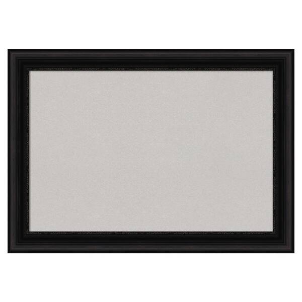Amanti Art Parlor Black Framed Grey Corkboard 42 in. x 30 in Bulletin ...