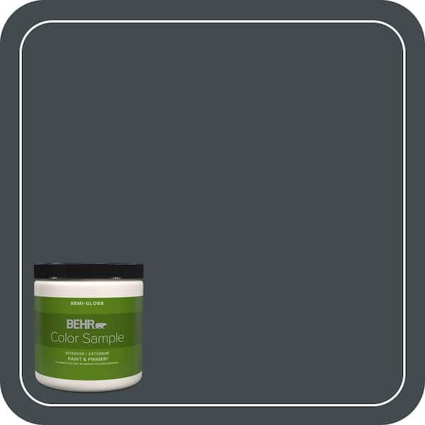 BEHR PREMIUM PLUS 8 oz. #730F-7 Black Sable Semi-Gloss Interior ...