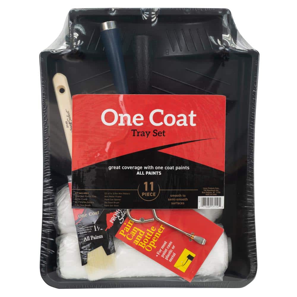 Linzer One Coat 11-Piece Microfiber Plastic Handled Paint Tray Set RS ...