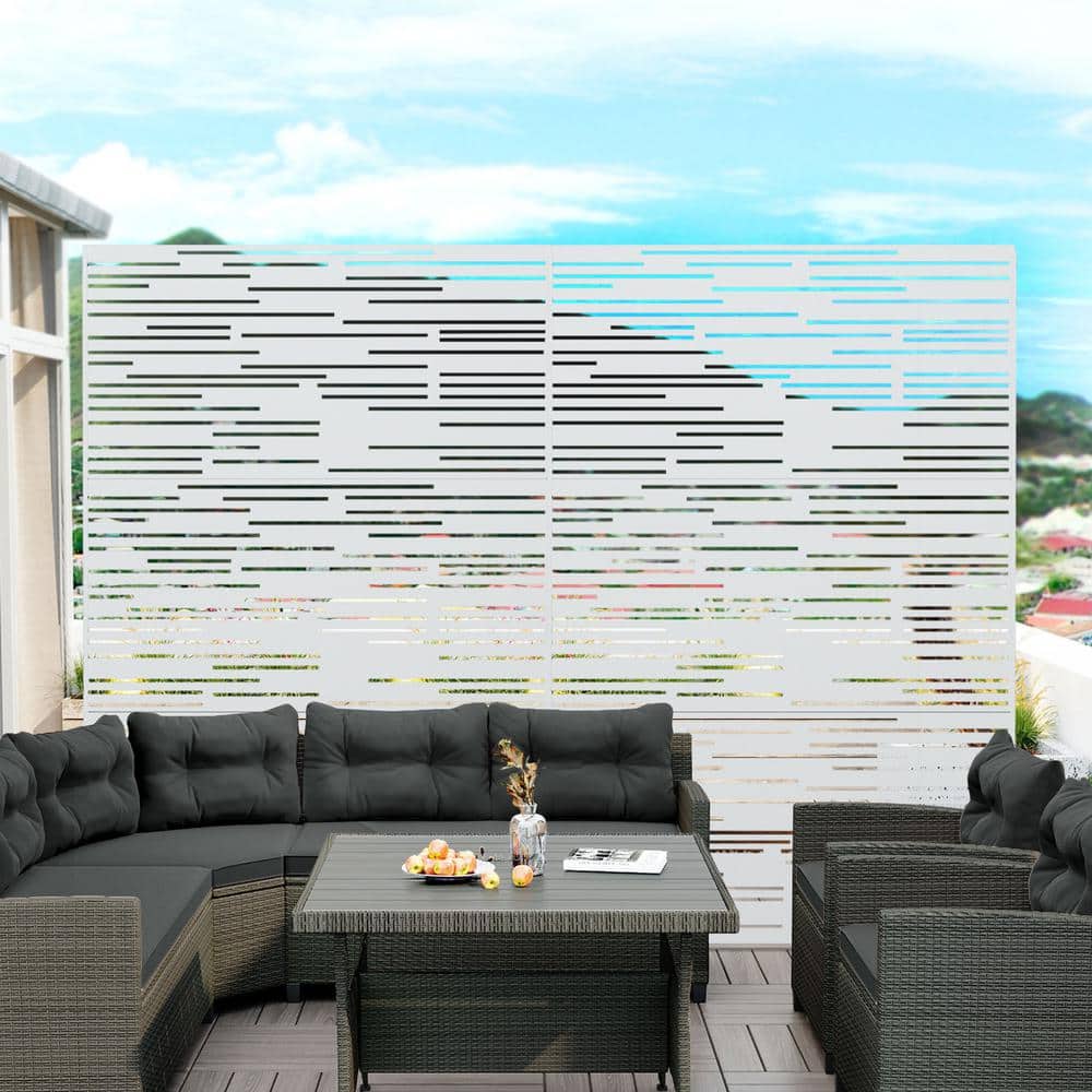 Tunearary 76 in. H Indoor Outdoor Waterproof Rustproof White Striped ...