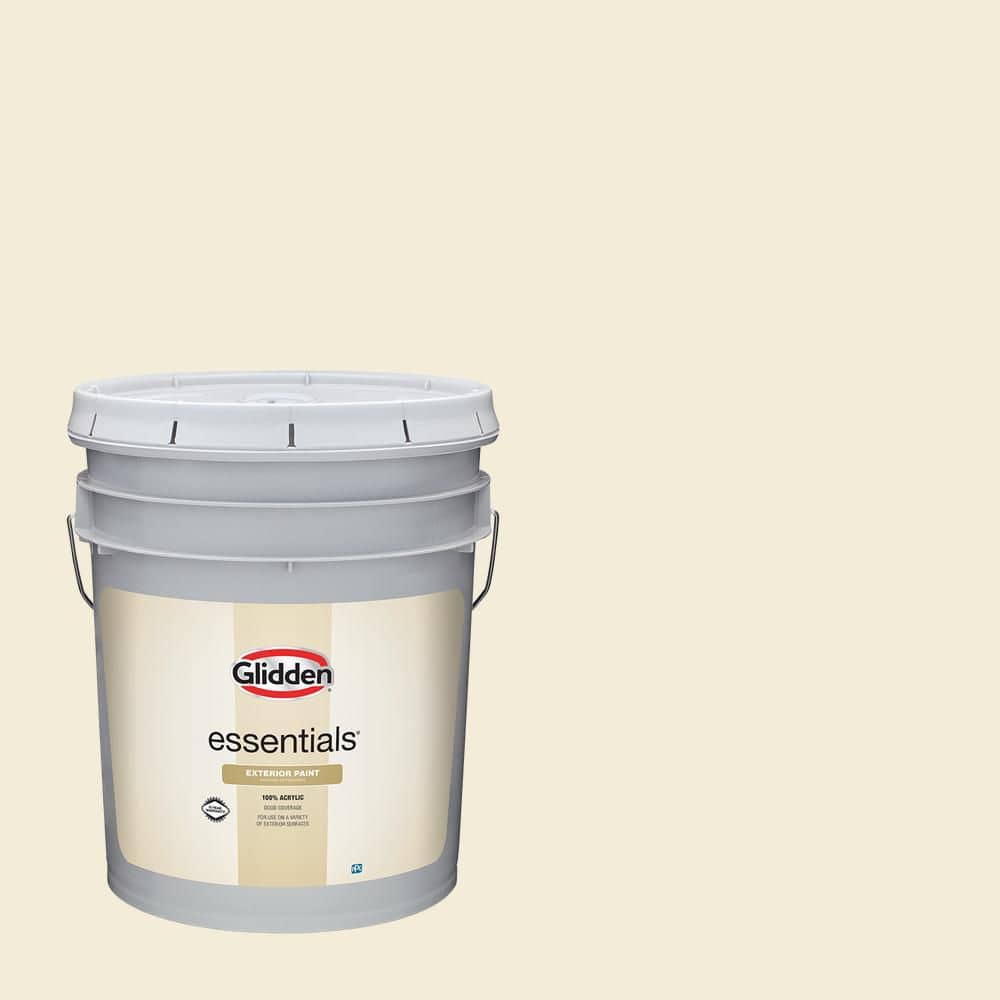 Glidden Essentials 5 gal. PPG1100-2 Adobe White Satin Exterior Paint ...