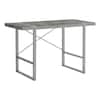COMPUTER DESK - THICK-PANEL DESKTOP / INSET METAL LEGS - 48"L - GREY ...