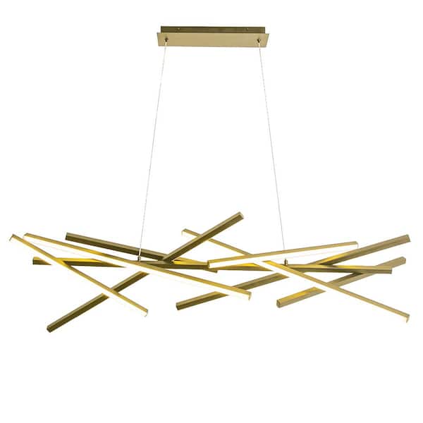Dainolite Carly 1-Light Dimmable Integrated LED Aged Brass Cluster ...