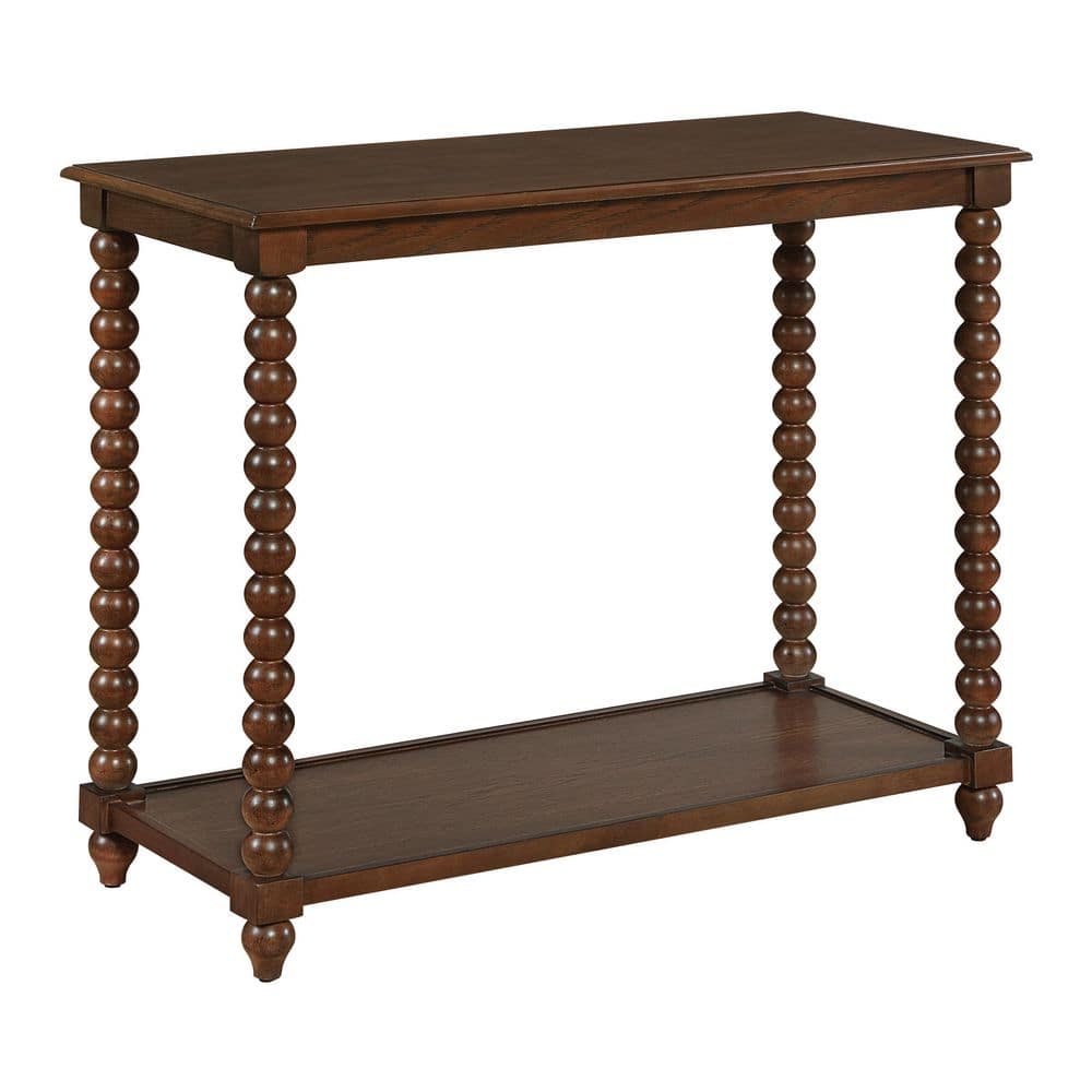 OSP Home Furnishings Elise 36 in. Dark Walnut Finish Rectangle Wood Foyer Console Table ELIF-DW ...