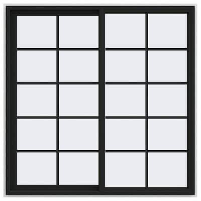 JELD-WEN 60 in. x 60 in. V-2500 Series Bronze FiniShield Vinyl Left ...