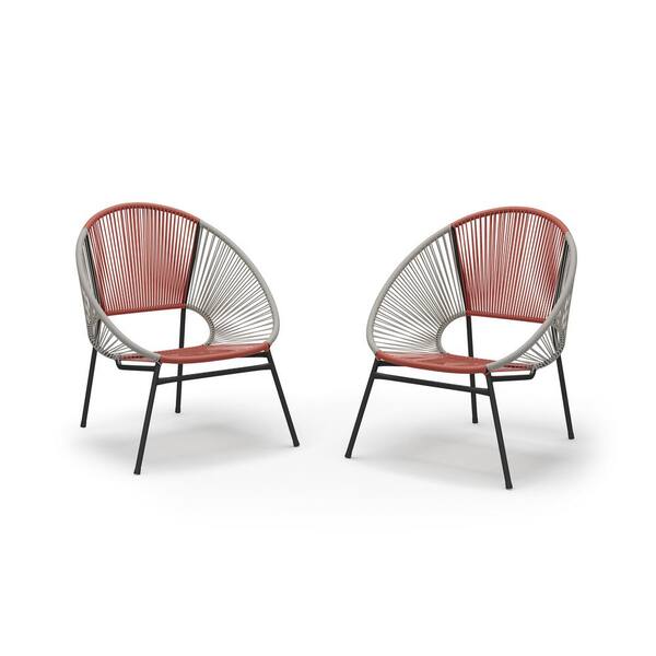 Royal Garden Alta Red Stackable Wicker Outdoor Dining Chair (2-Pack ...