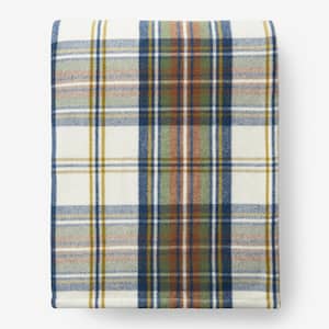 The Company Store Lambswool Plaid Blue Multi Cotton Twin Blanket 85099W-T-BLUE-MULTI - The Home ...