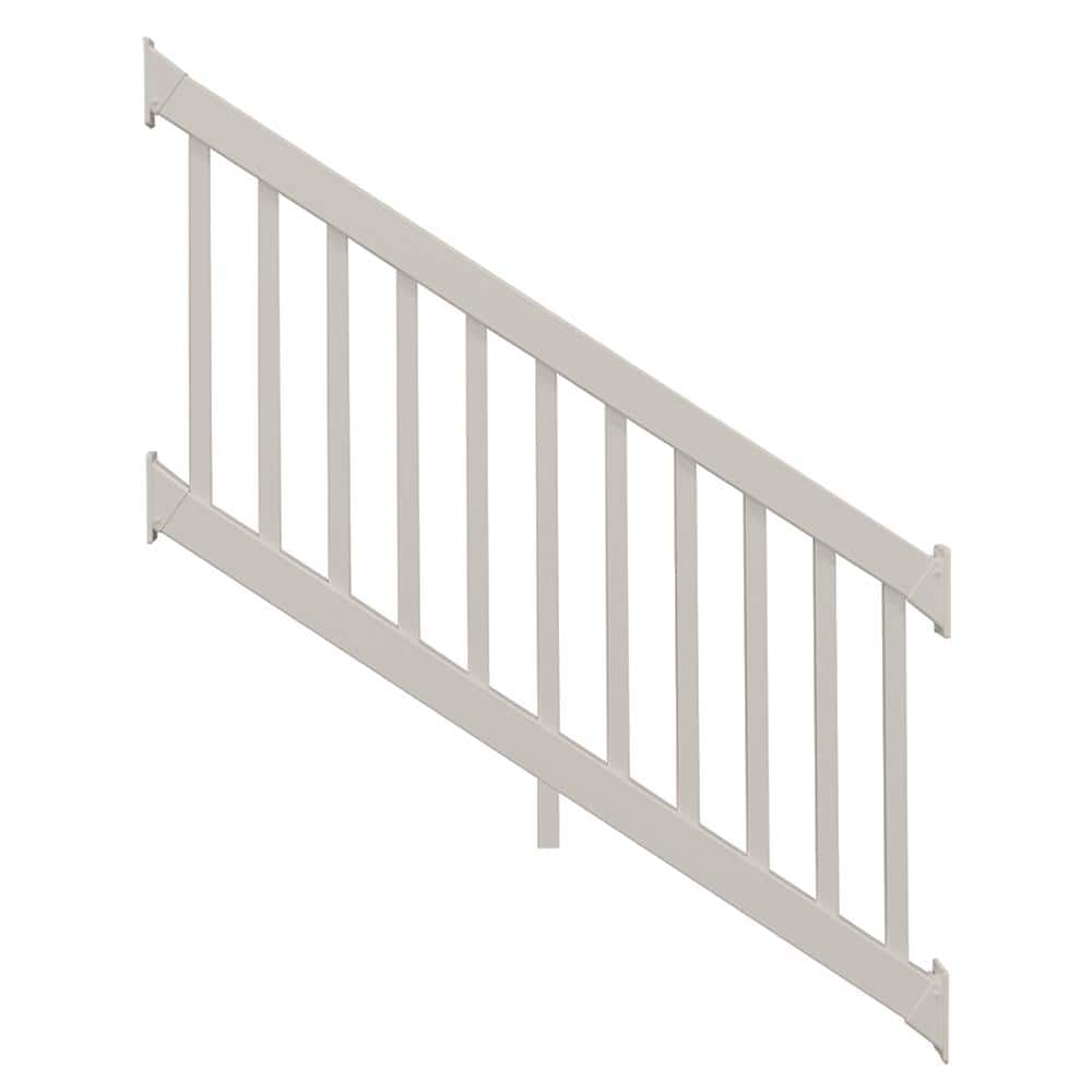 Weatherables Naples 3 ft. H x 6 ft. W Tan Vinyl Stair Railing Kit CTR ...
