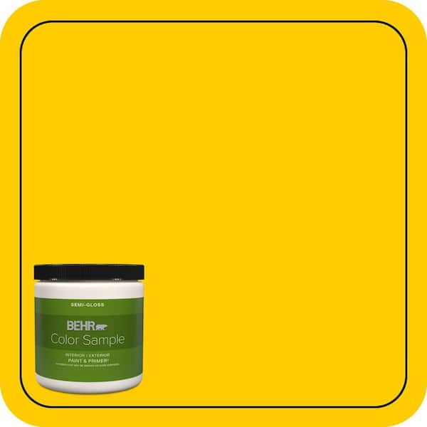 BEHR PREMIUM PLUS 8 oz. #380B-7 Marigold Semi-Gloss Interior/Exterior ...
