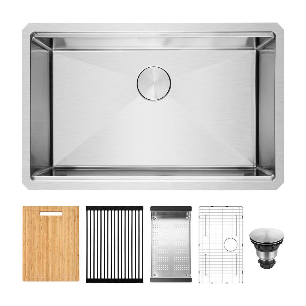 Exclusive Heritage 32 in. All-in-One Undermount Stainless Steel Single ...