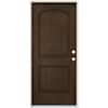 JELD-WEN 36 in. x 80 in. Left Hand 2-Panel Square Coffee Bean Stain ...
