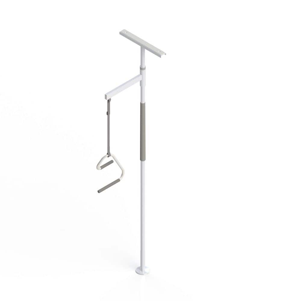 HEALTHCRAFT SuperPole with SuperTrapeze 93-99 in. x 1.5 in. Floor to Ceiling Pole with Overhead ...